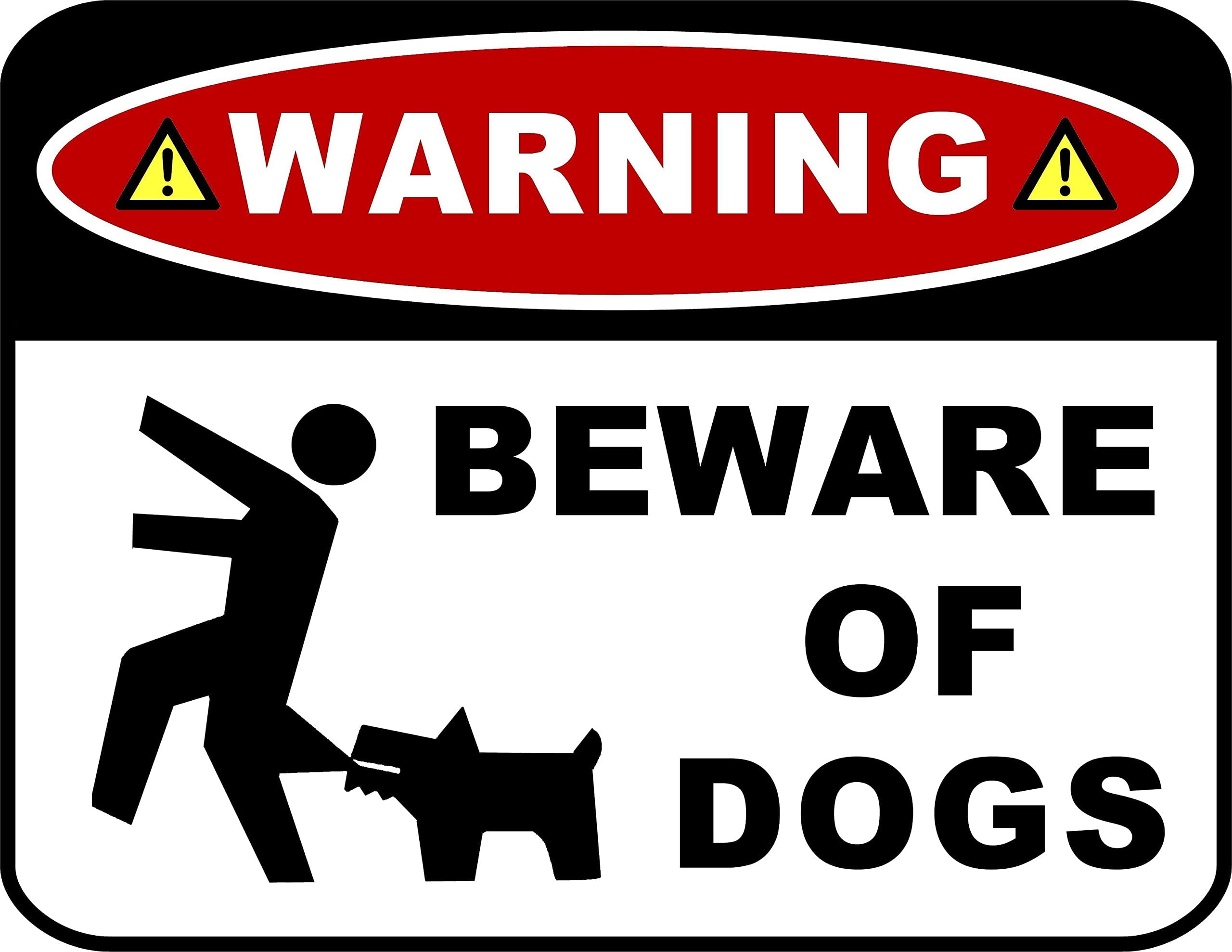 Flashing Blinking Red LED Laminated Funny Sign Warning Beware of Dogs ...