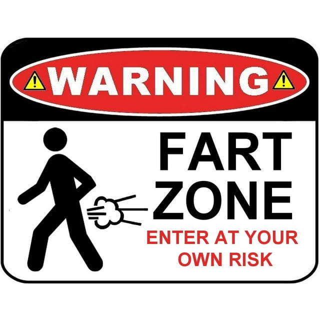 Flashing Blinking Red LED Laminated Funny Sign Warning Fart Zone Enter ...