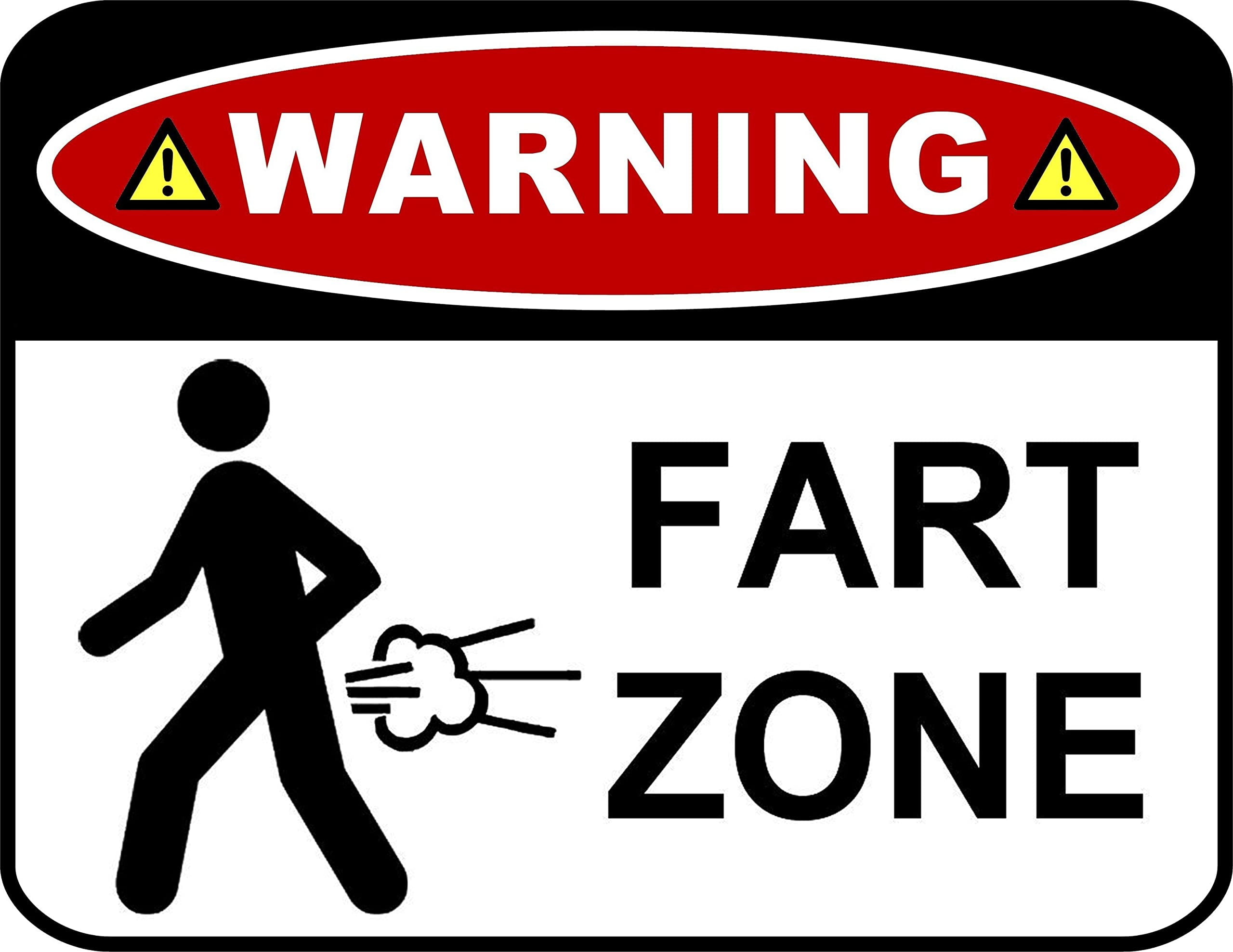 Flashing Blinking Red LED Laminated Funny Sign Warning Fart Zone ...