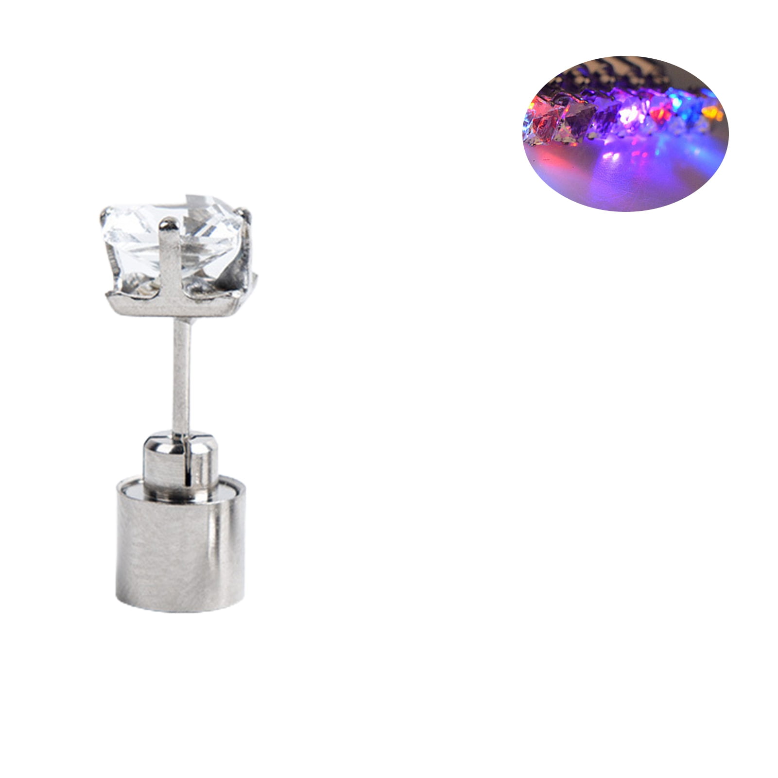 Flashing LED Earrings, Changing Color Light Up Studs, Dance Party ...