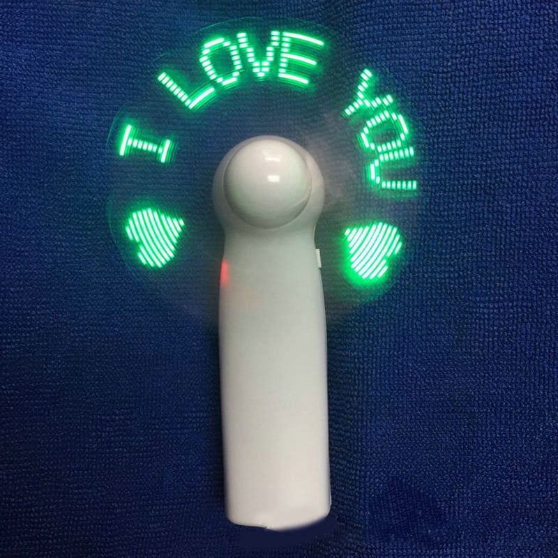 Flashing LED Mini Light-Up Handheld Personal Fan with Changing Patterns ...