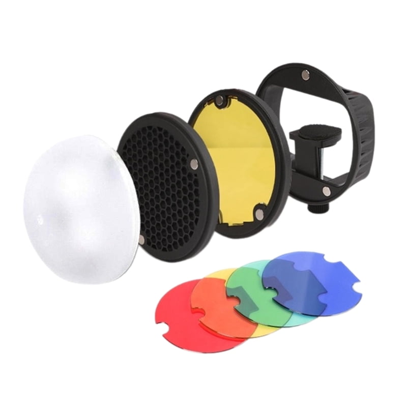 Flashing Lighting Accessories Pack With Grids, Diffuser Dome, And Color ...