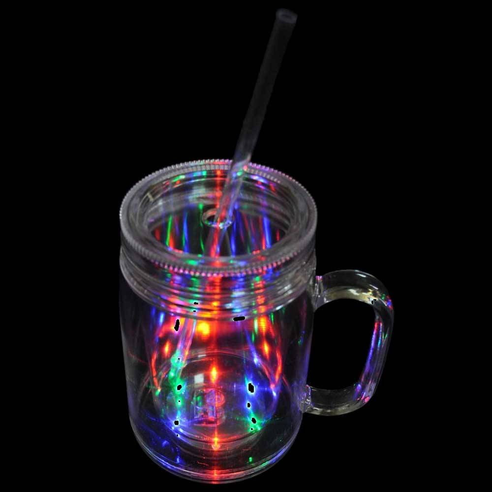 Flashing Panda 16 Oz LED Light-Up Double-Wall Insulated Mason Jar ...