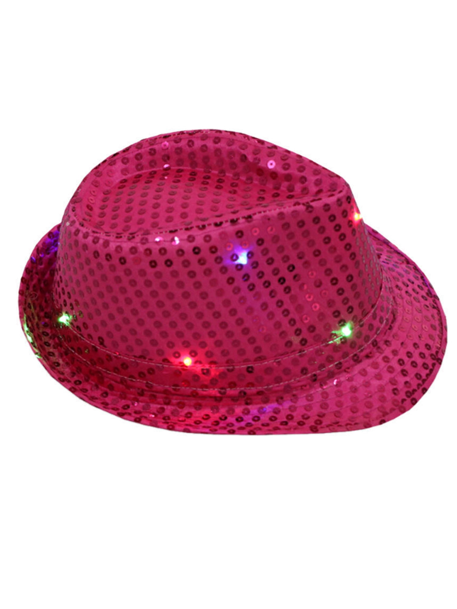 Flashing Panda LED Light-Up Sequin Fedora Hat - Walmart.com
