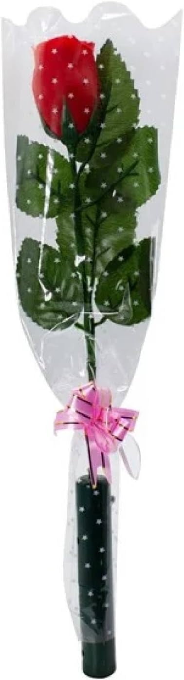 Flashing Panda Light Up Red Rose Flower on a Stem, 12-inch Red Blinking ...