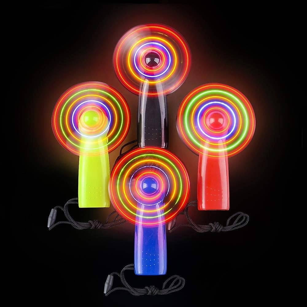 Flashing Panda Set of 4 LED Mini Light-Up Handheld Personal Fans w ...