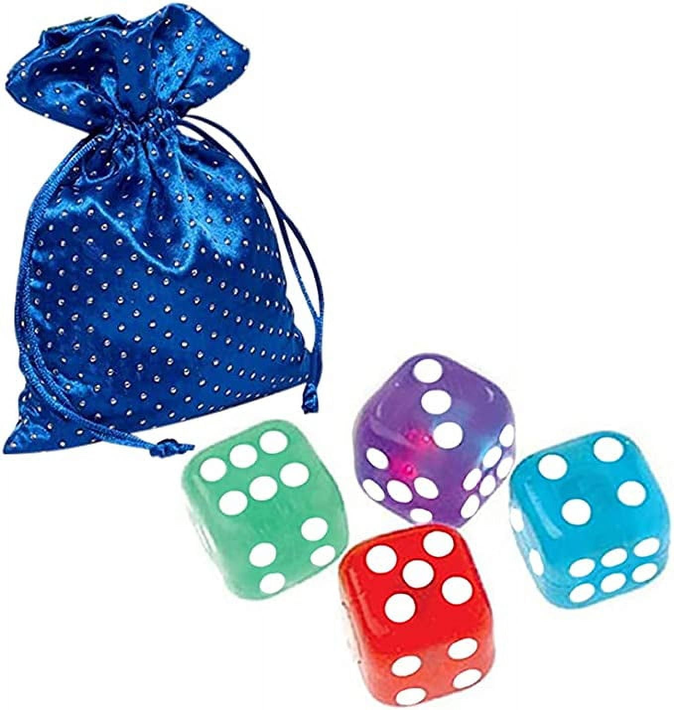 Flashing Rubber Dice - Set of 4 - Assorted Colors 1.5 in Rubber Dice w ...