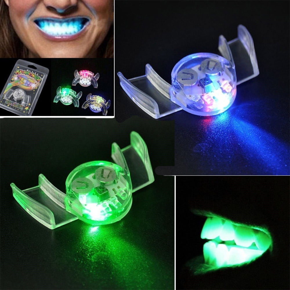 Flashing Up Mouth Braces Teeth Rave Party Piece Light For Glow Novelty ...