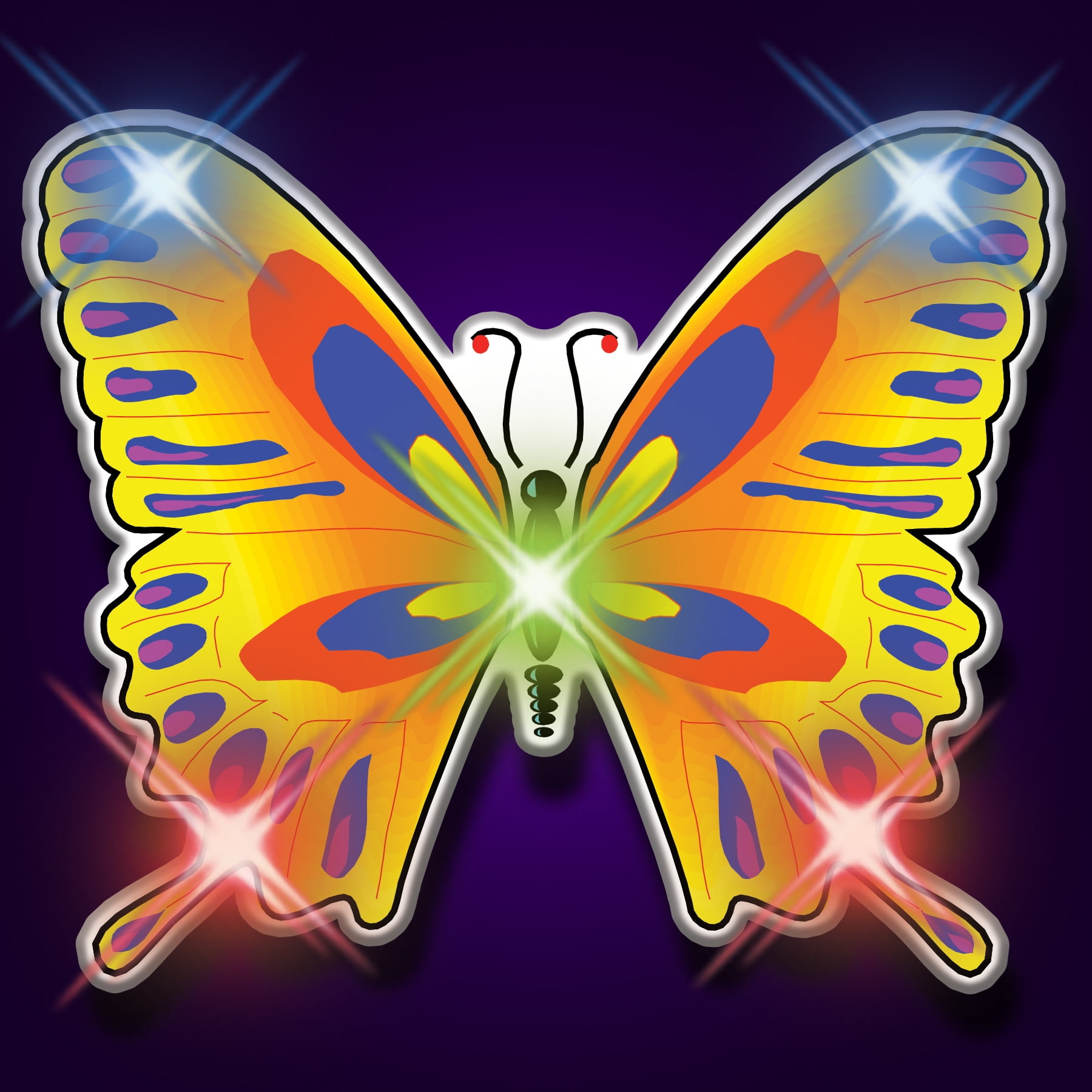 FlashingBlinkyLights Butterfly Light Up Flashing LED Lapel Pins ...
