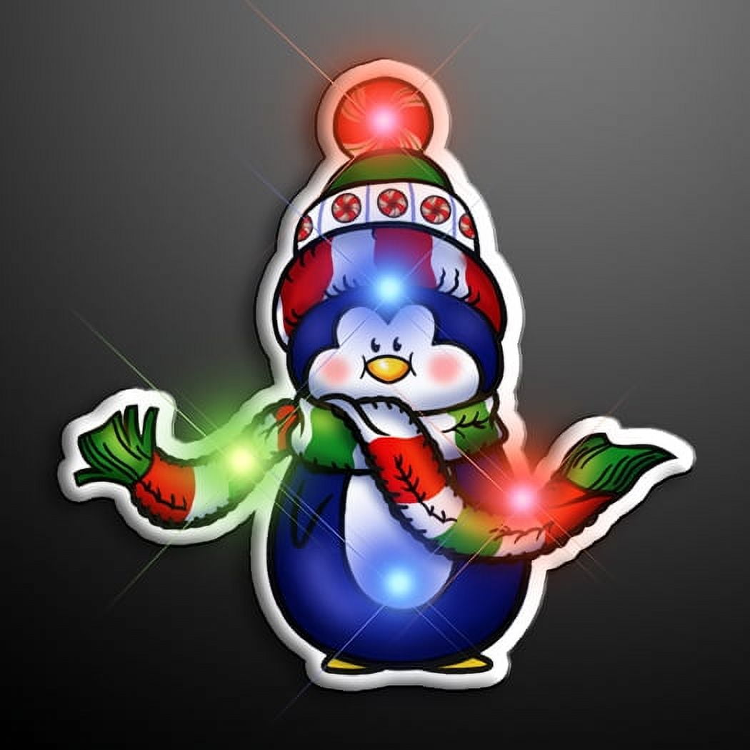 FlashingBlinkyLights Christmas Penguin with Scarf Flashing Blinking ...