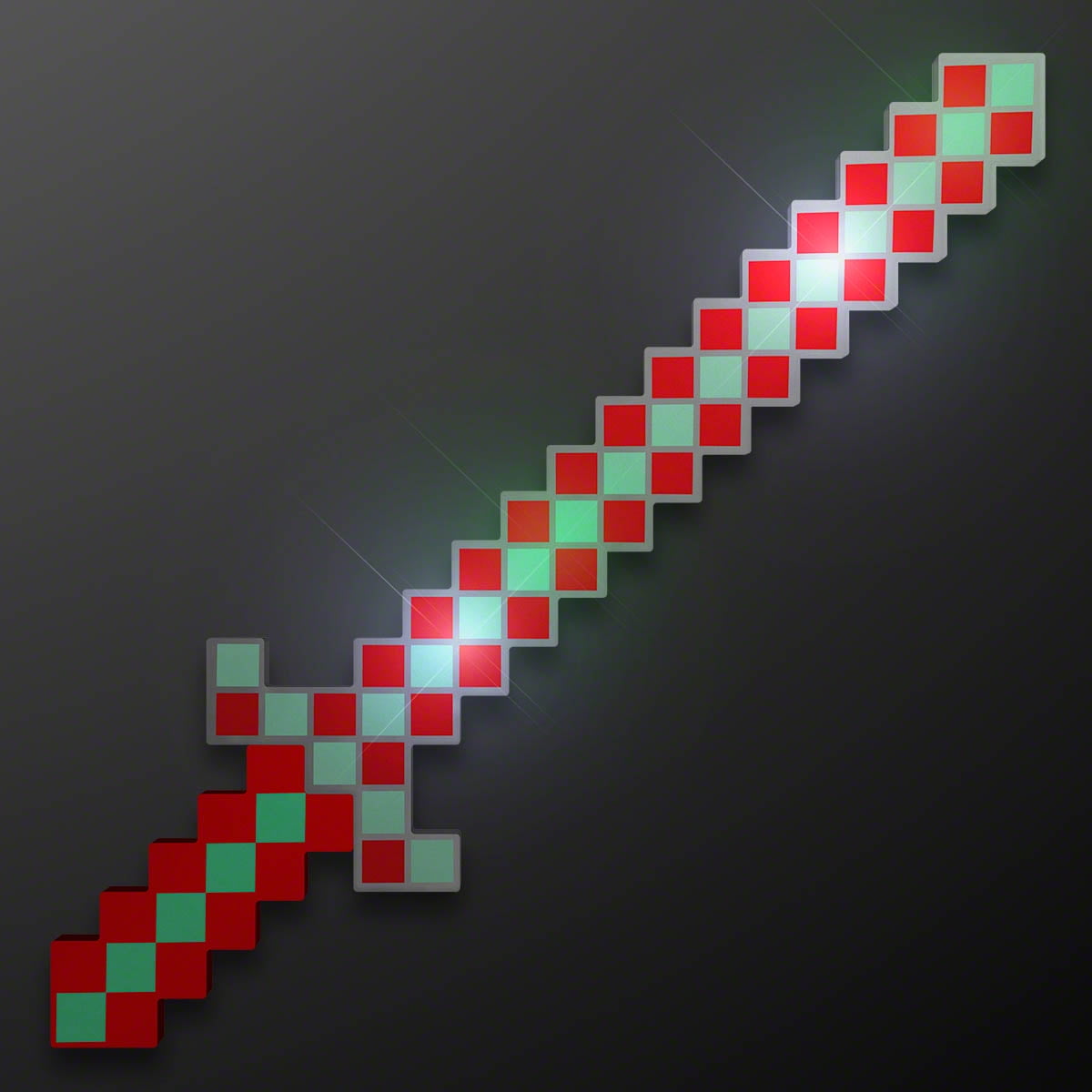 FlashingBlinkyLights Light Up 8-Bit Green & Red Christmas Sword Pixel Toy - Walmart Business ...