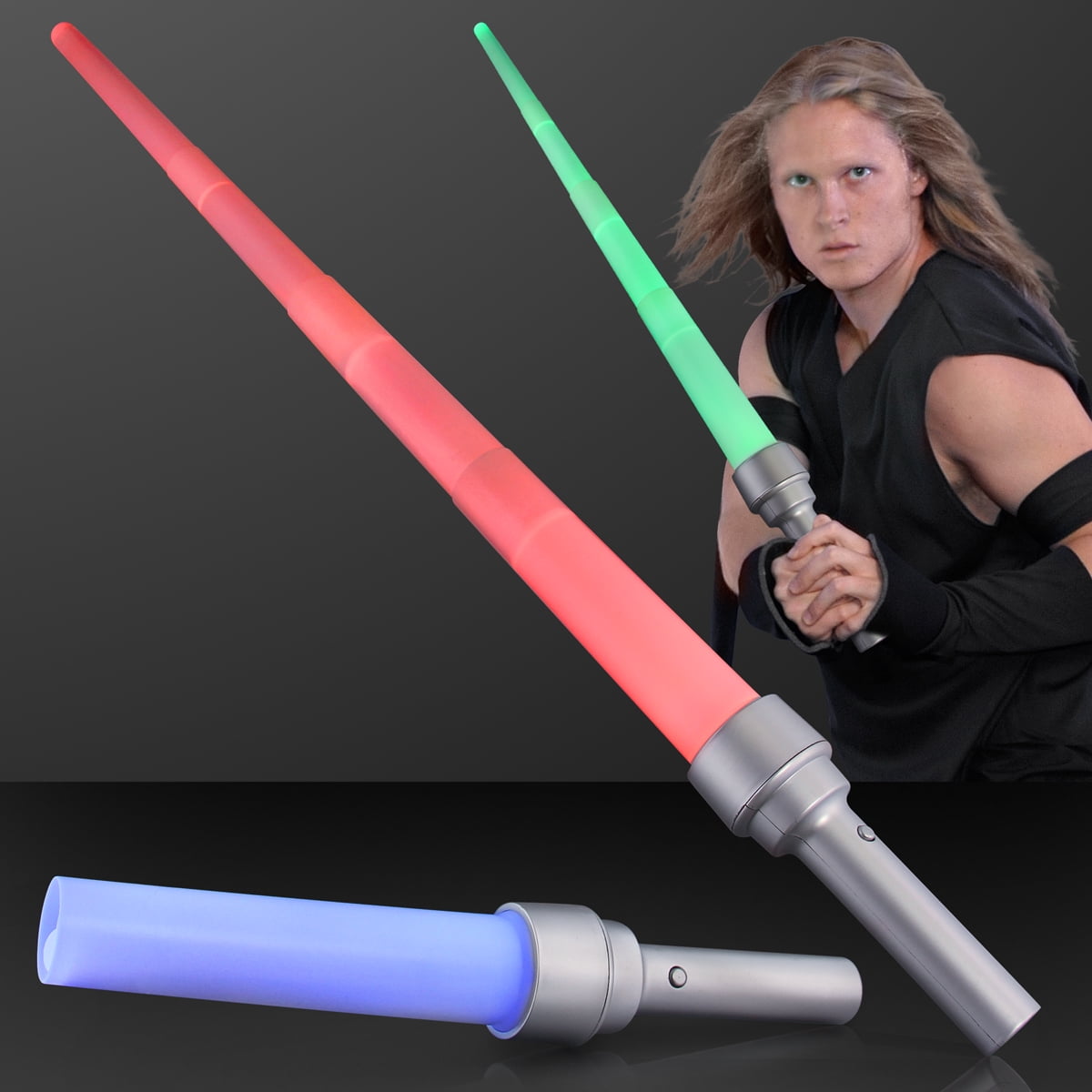 FlashingBlinkyLights Multicolored LED Expandable Light Up Saber Sword ...