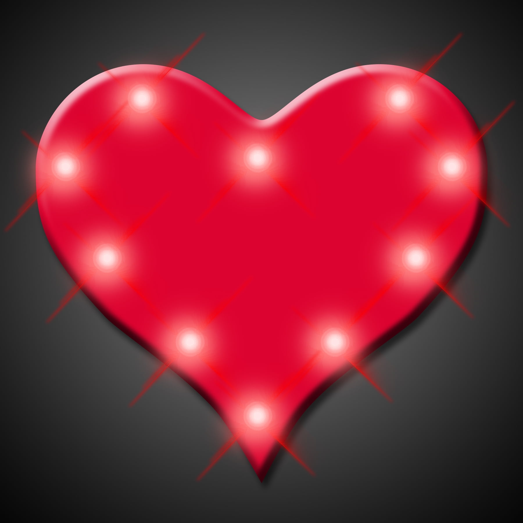FlashingBlinkyLights Perfect 10 Heart Flashing LED Light Up Body Light ...