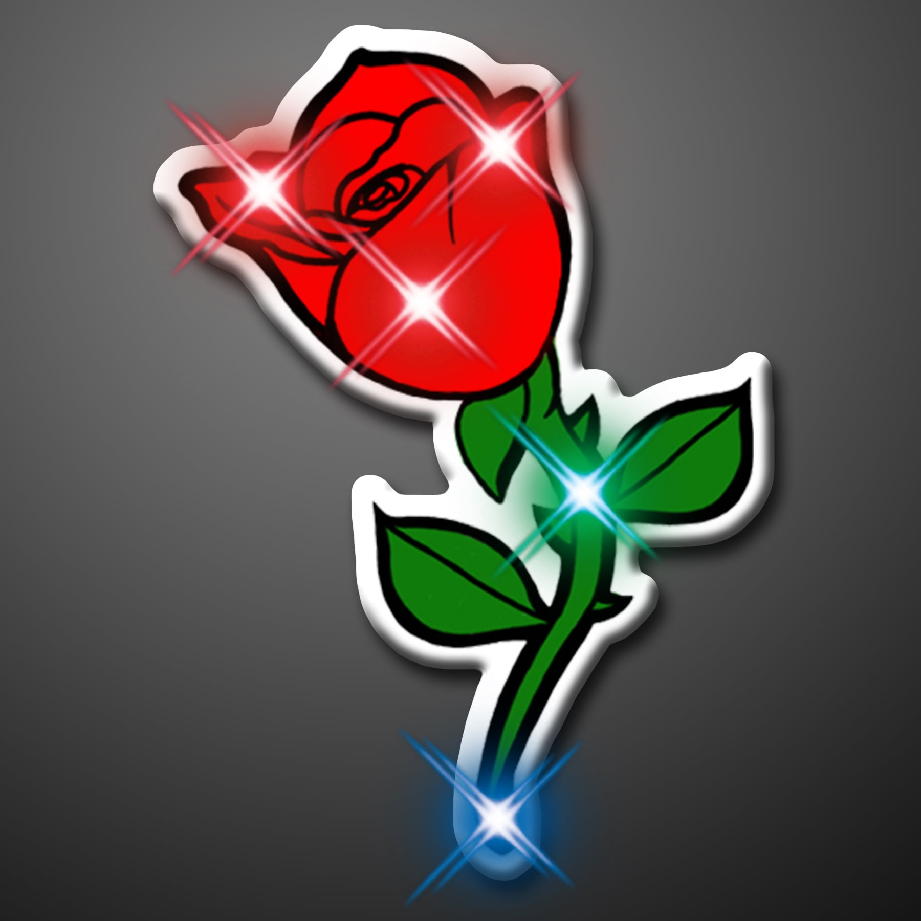 FlashingBlinkyLights Red Rose Flashing Blinking Light Up Body Lights ...