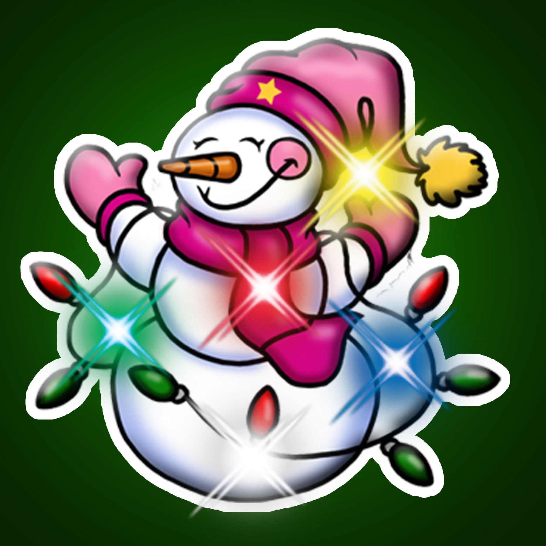 FlashingBlinkyLights Snowman With Light Strand Flashing Blinking Light ...