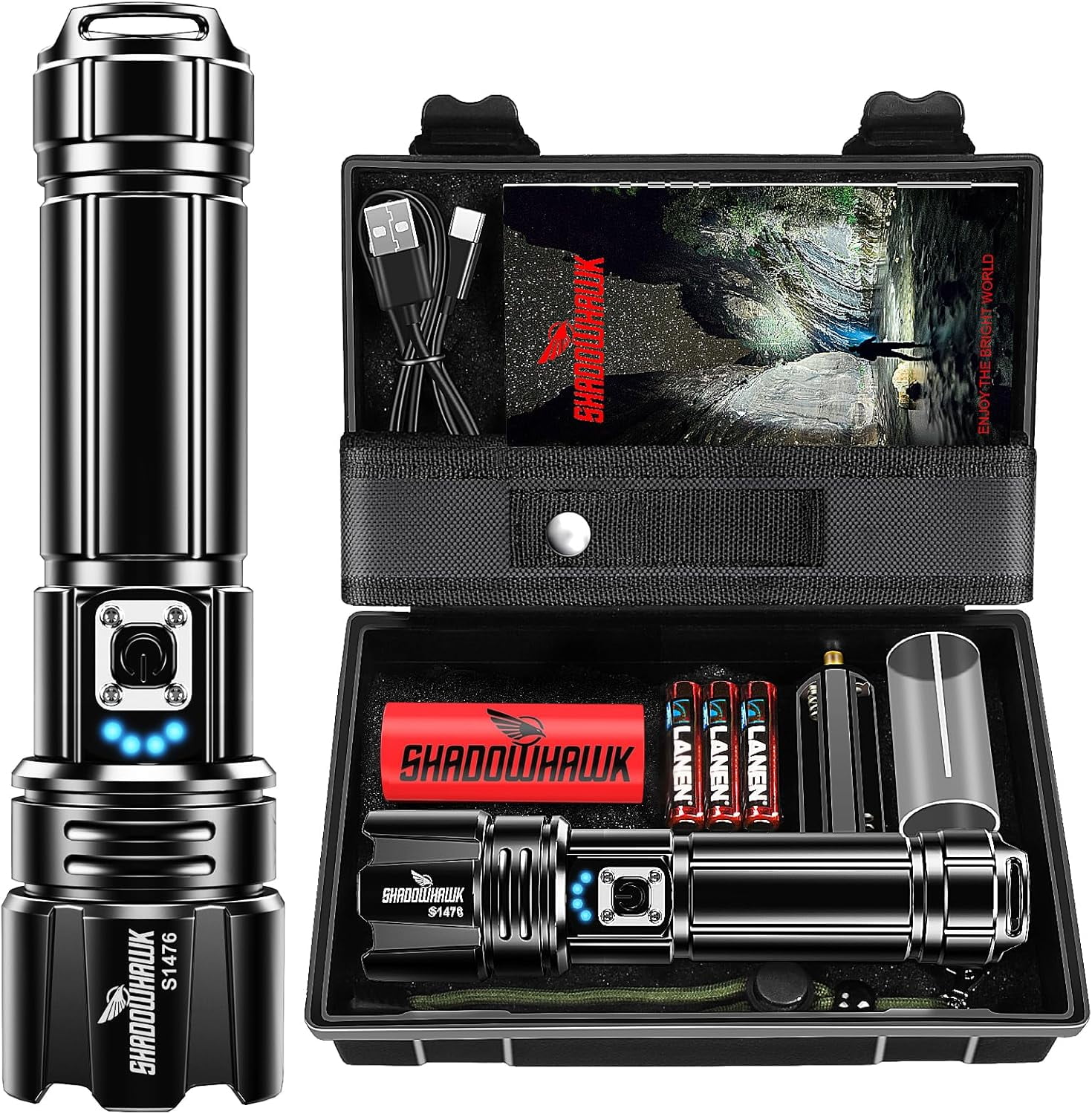 Flashlight 10000 High Lumens Rechargeable - 30W Super Bright LED Flash ...