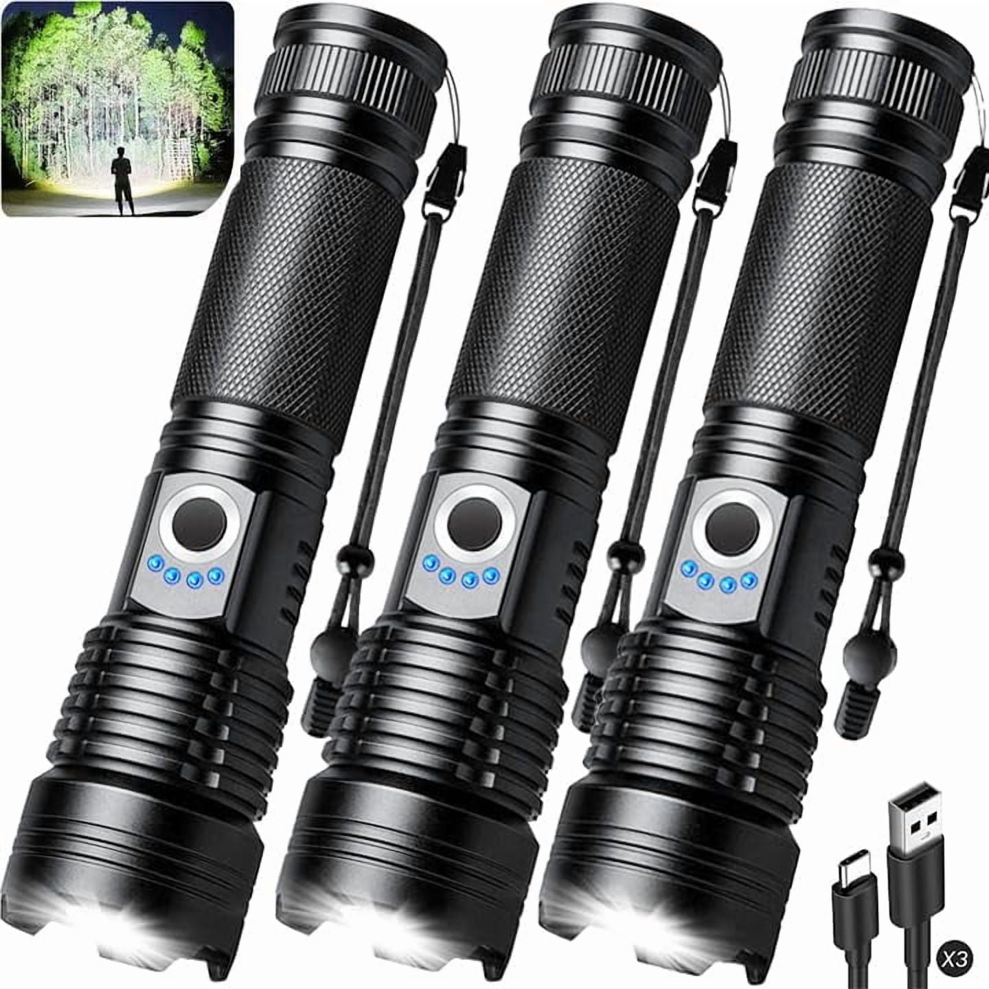 Flashlight 99,000 High Lumens - 3 Bright Flash Light with 5 Modes ...