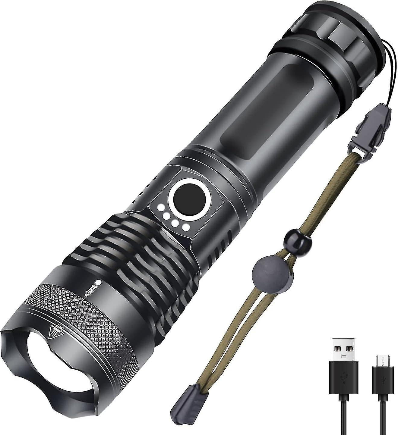 Flashlight, Extra Powerful 1000 Lumens Xhp50 Usb Rechargeable Led Torch ...