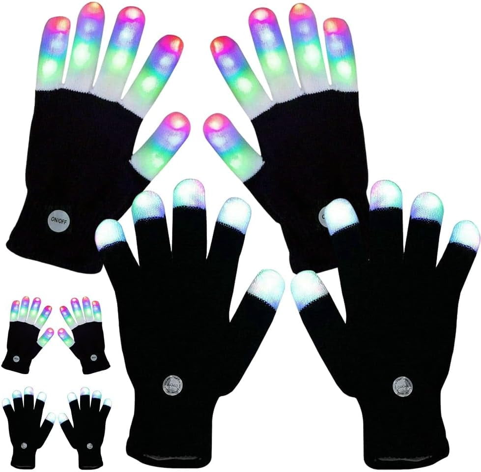 Flashlight Gloves, Finger Gloving Light Gloves, 7 Colors LED Rave ...