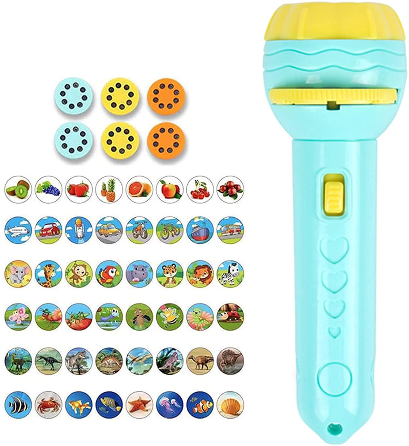 ZHANGHENG Flashlight Projector for Kids, 48 Pictures, Animal Pattern ...