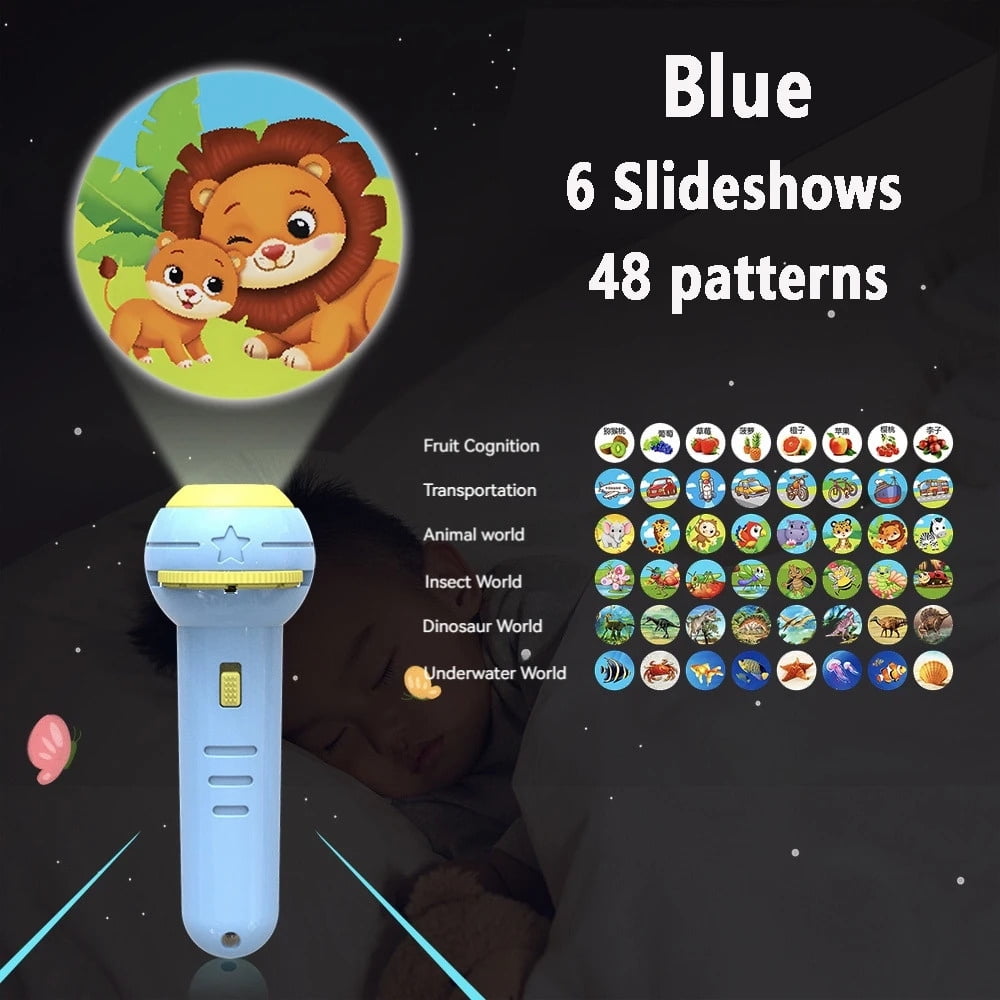 Flashlight Projector Torch Lamp Toy Early Education Cognition Before ...