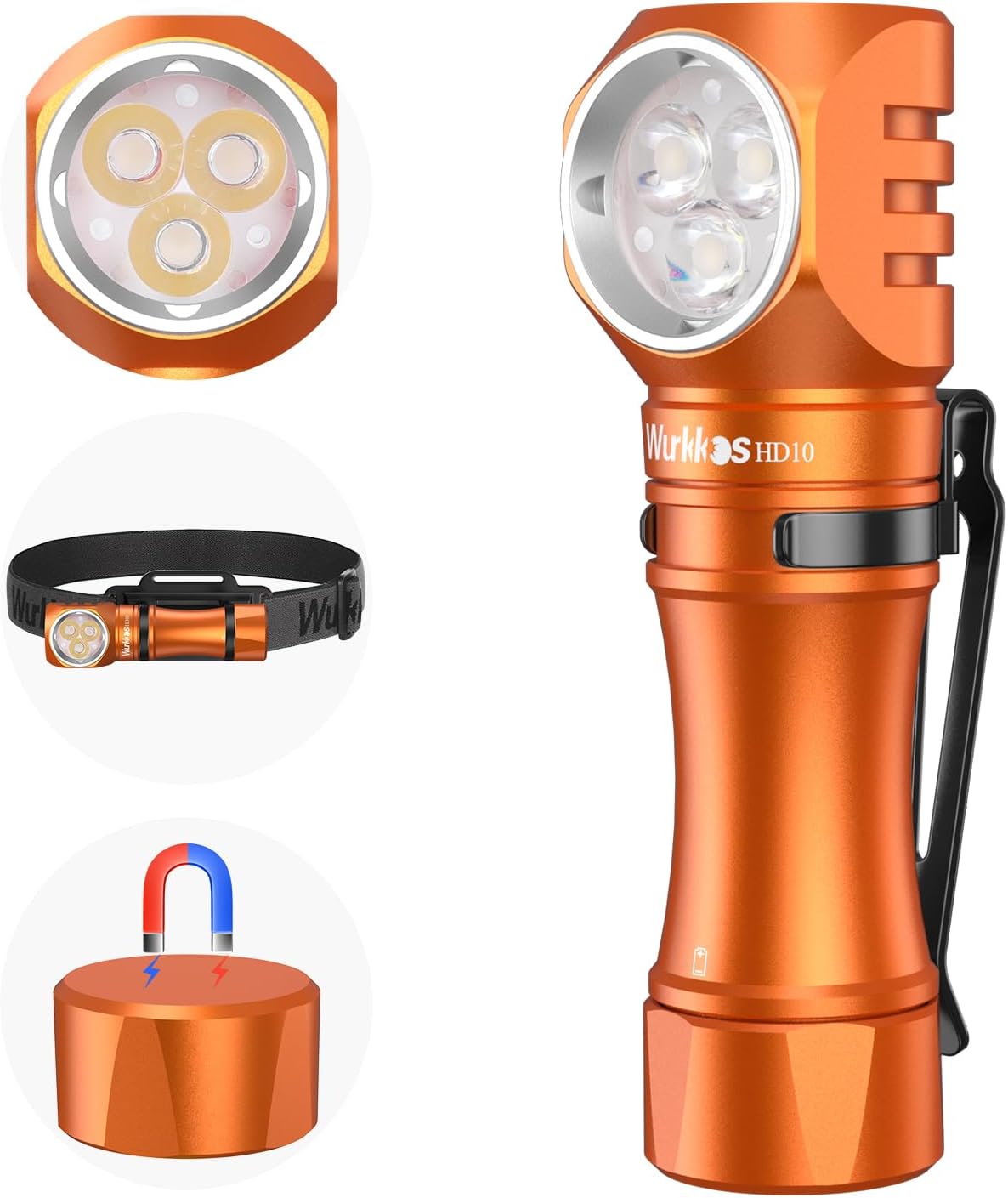 Flashlight Rechargeable 1200 Lumens Small Flashlight with Magnet - HD10 ...