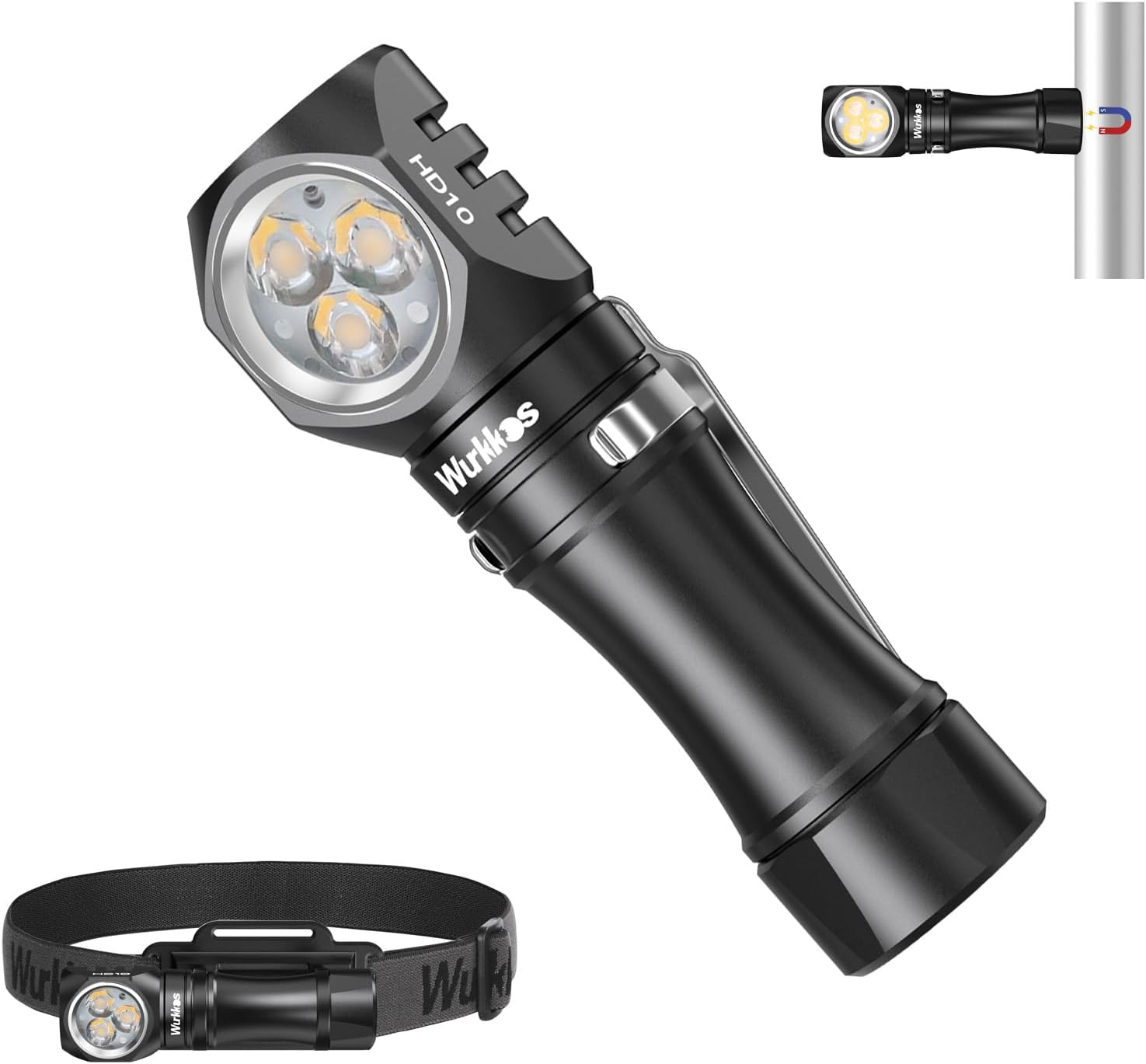 Flashlight Rechargeable 1200 Lumens Small Flashlight with Magnet - HD10 ...