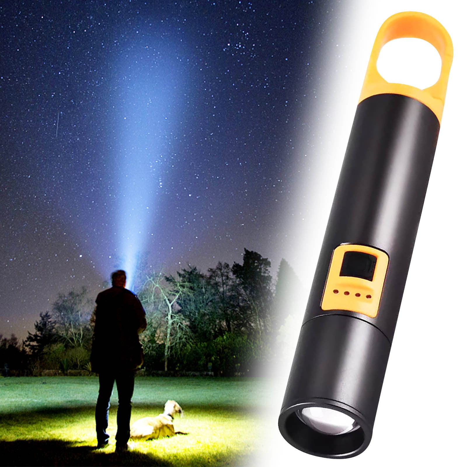 Flashlight, Rechargeable Camping Lamp, Strong LED Beam, Aluminum Alloy ...