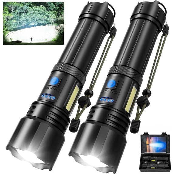 Flashlight Rechargeable Flashlights High Lumens, 99,000 LM Bright LED ...