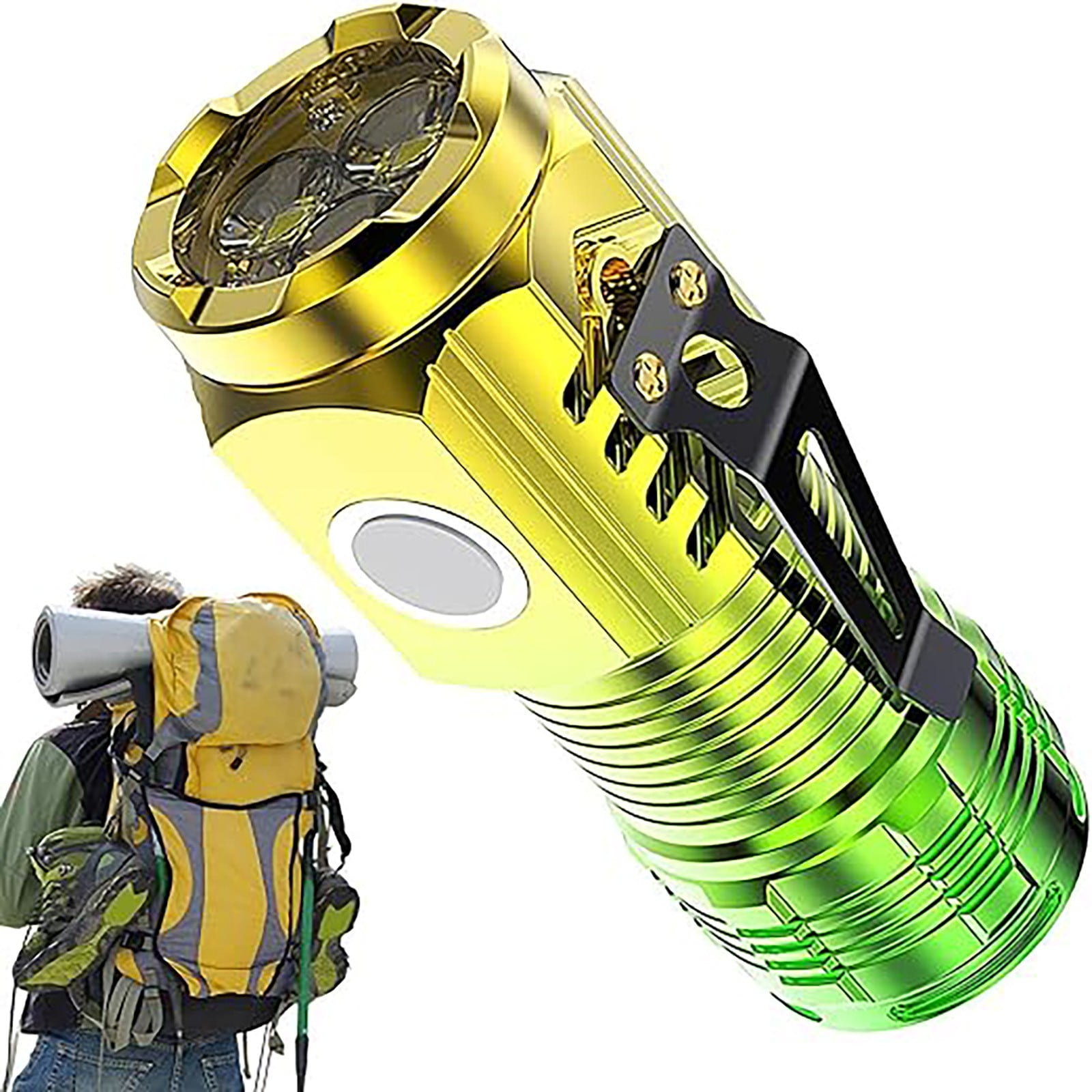 Flashlight Super Bright Mini Flash Three Eyed ABS Flashlight Hat Clip ...