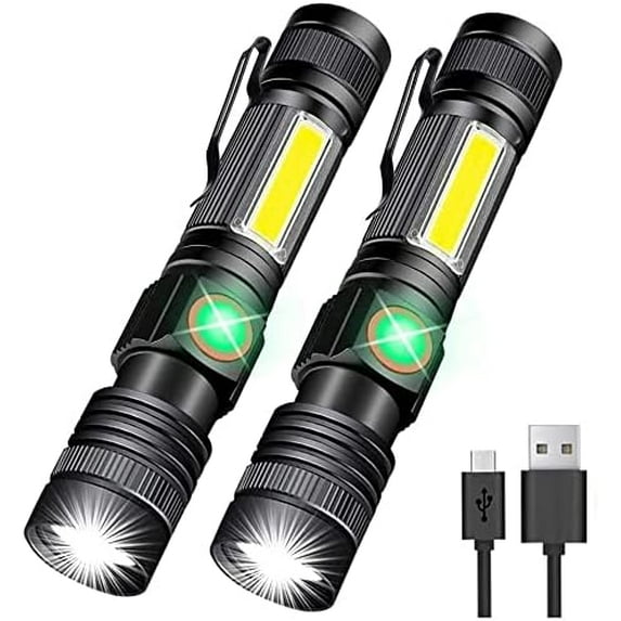 Flashlight USB Rechargeable, Magnetic LED Flashlight, Super Bright LED ...