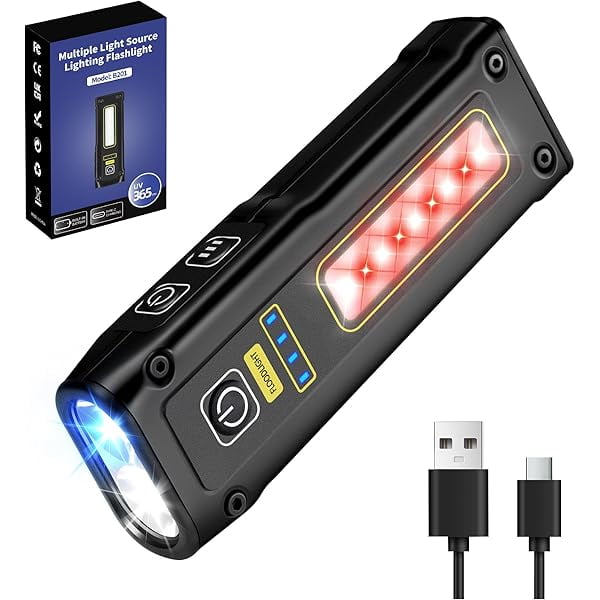 Flashlight UV Light 365nm, Blacklight EDC Flashlights Mini LED high ...