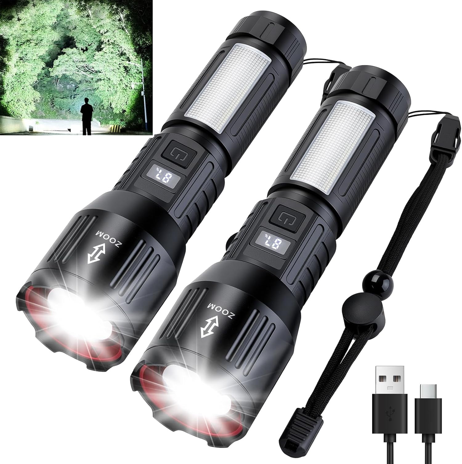 Flashlights 1,500,000L High Lumens 2 Packs, Bright Handheld Flash ...