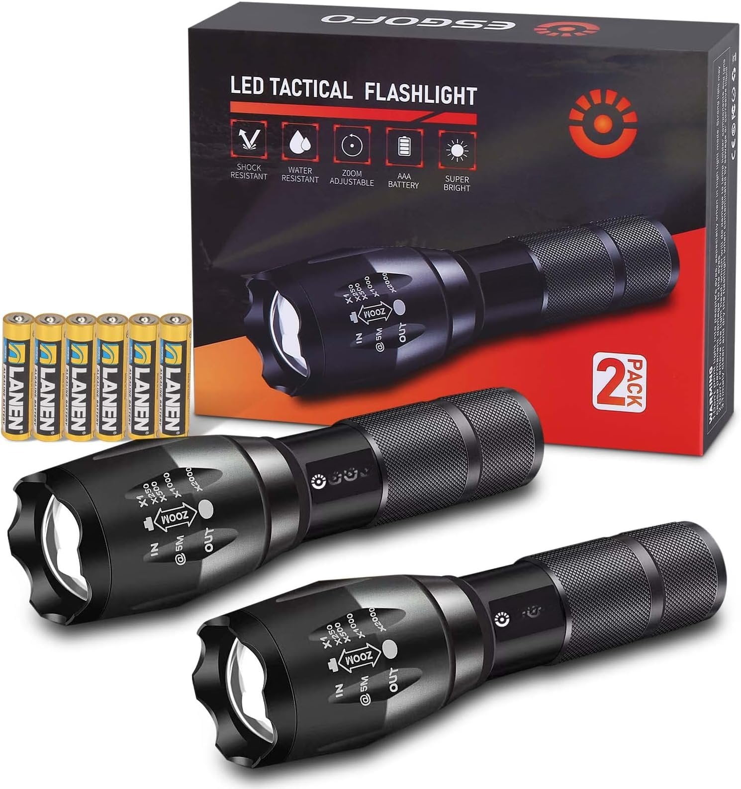 Flashlights 2 Bright EDC Handheld Flash Lights, High Lumens Pocket ...
