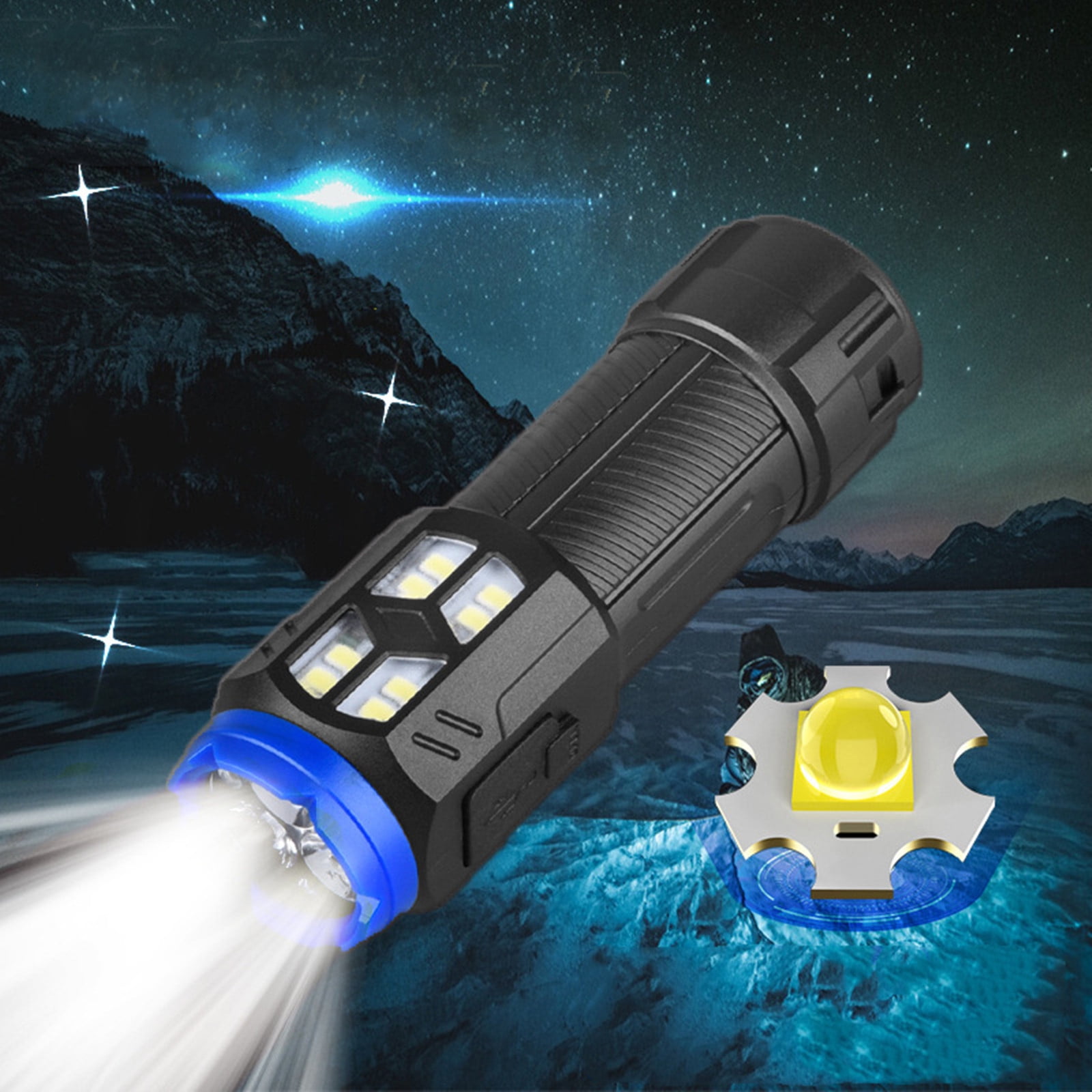 Flashlights High Lumens, Camping Flashlight USB Charging LED 4 Modes ...