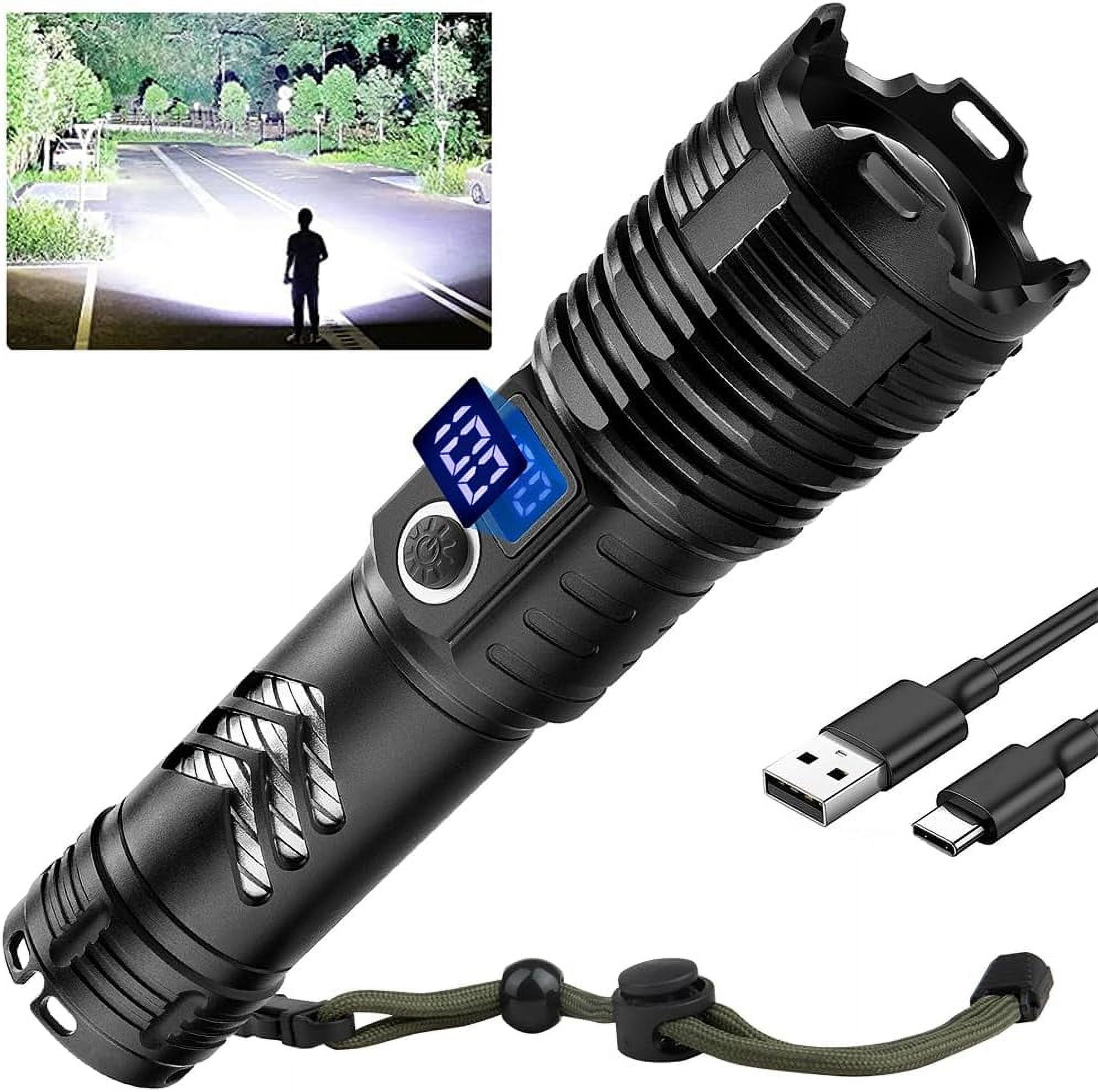 Flashlights High Lumens LED Rechargeable, 900,000 Lumen Brightest Flash ...
