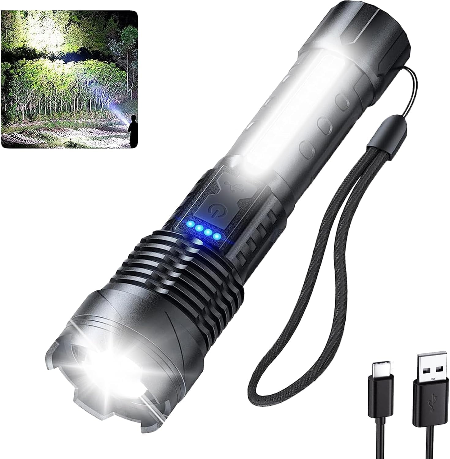 Flashlights High Lumens Rechargeable, 1,000,000 Lumen Super Bright Led ...