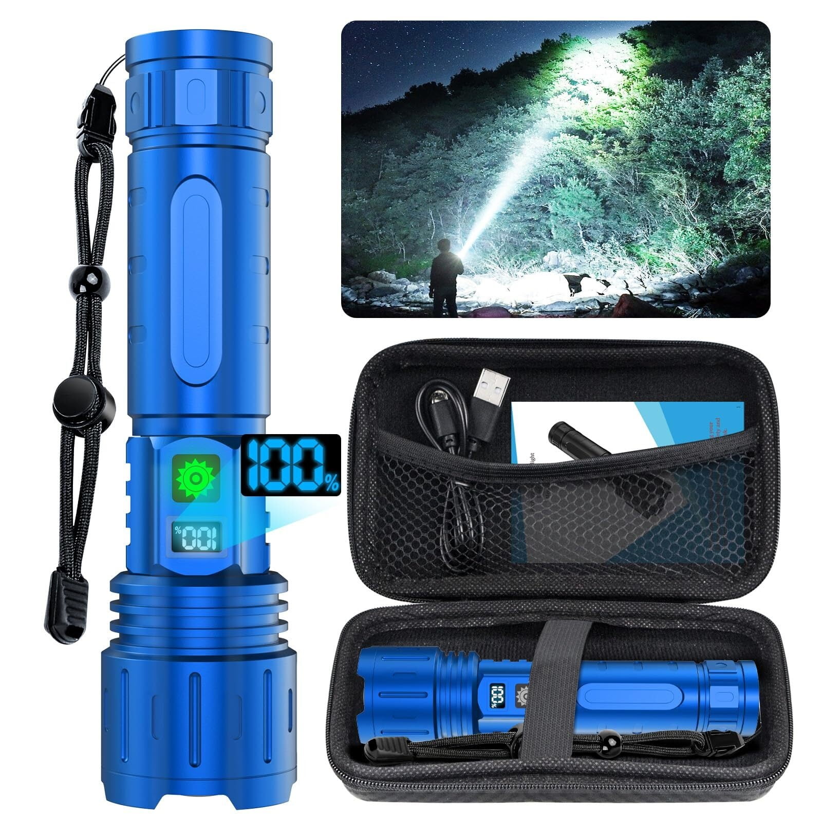 Flashlights High Lumens Rechargeable - 2000 Lumens Long Beam Super ...