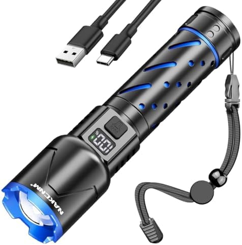 Flashlights High Lumens Rechargeable 2000 Lumens Super Bright with LCD ...