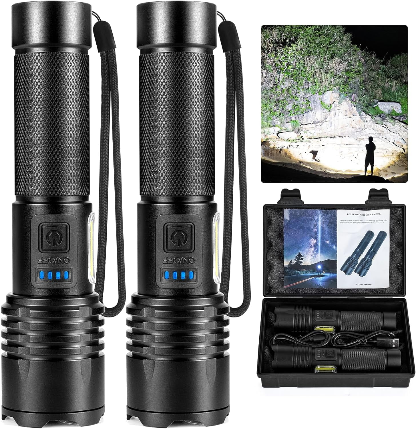 Flashlights High Lumens Rechargeable, 990,000 Lumens Super Bright Led ...