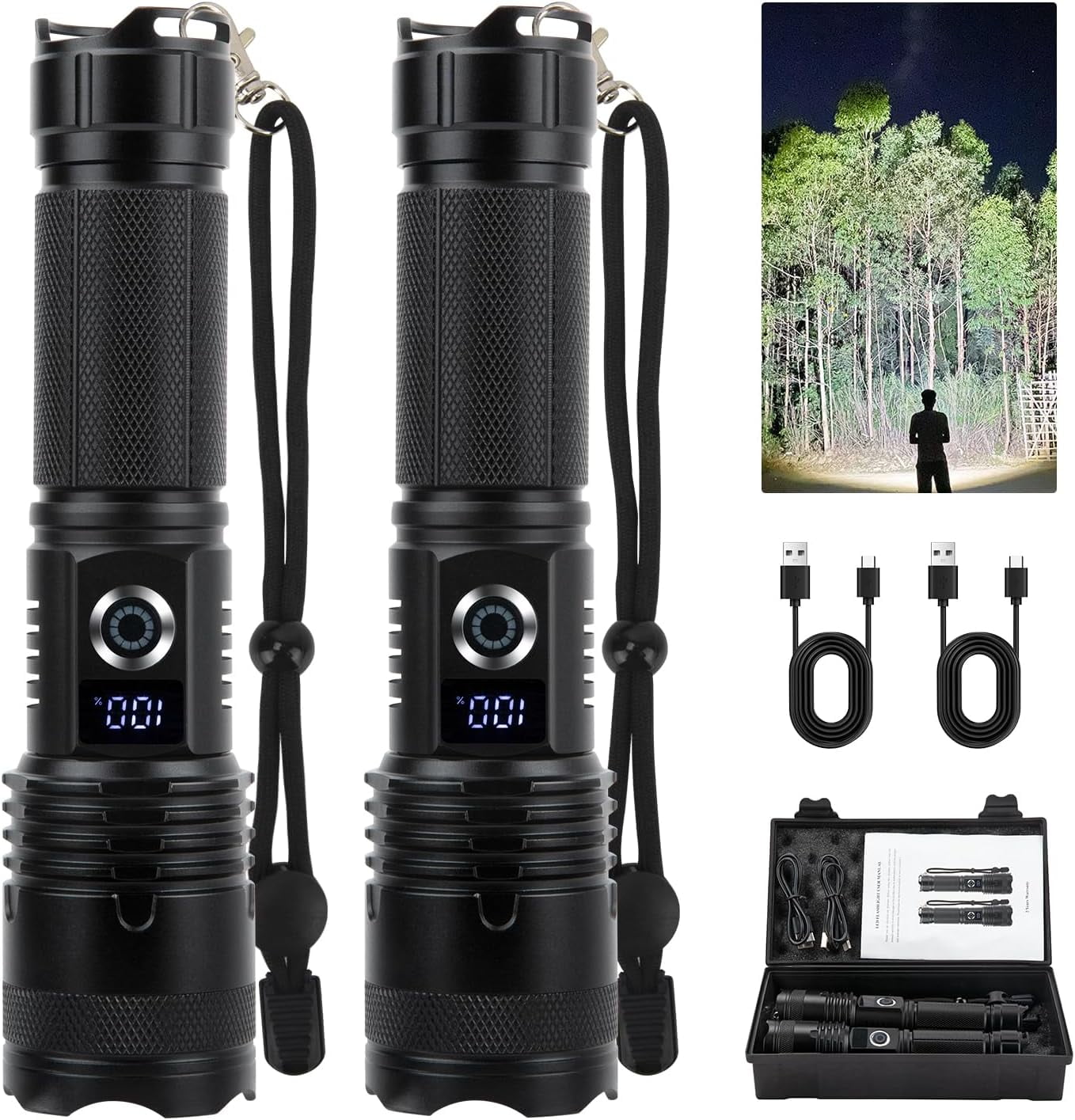 Flashlights High Lumens Rechargeable, 990000 Lumens Super Bright Flash ...