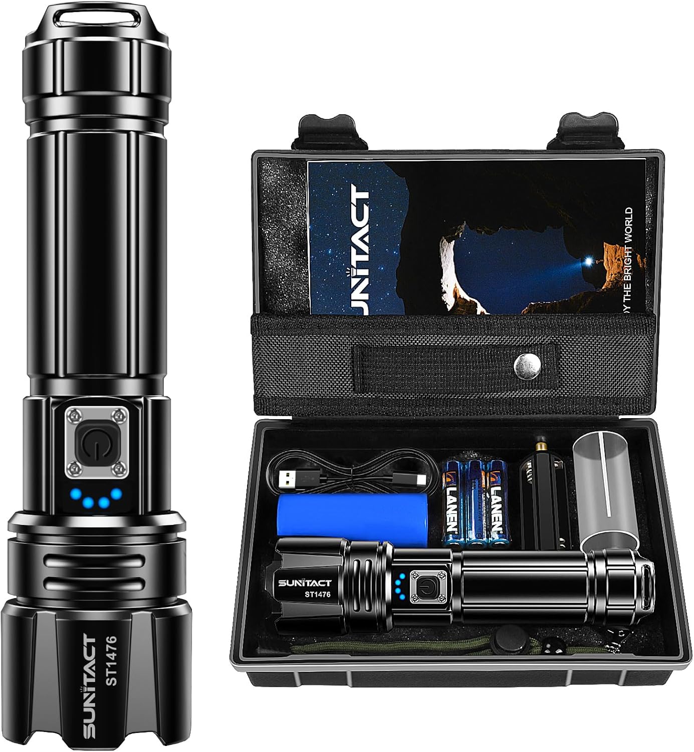 Flashlights High Lumens, Rechargeable Flashlight Led 950000 Lumen XHP70 ...