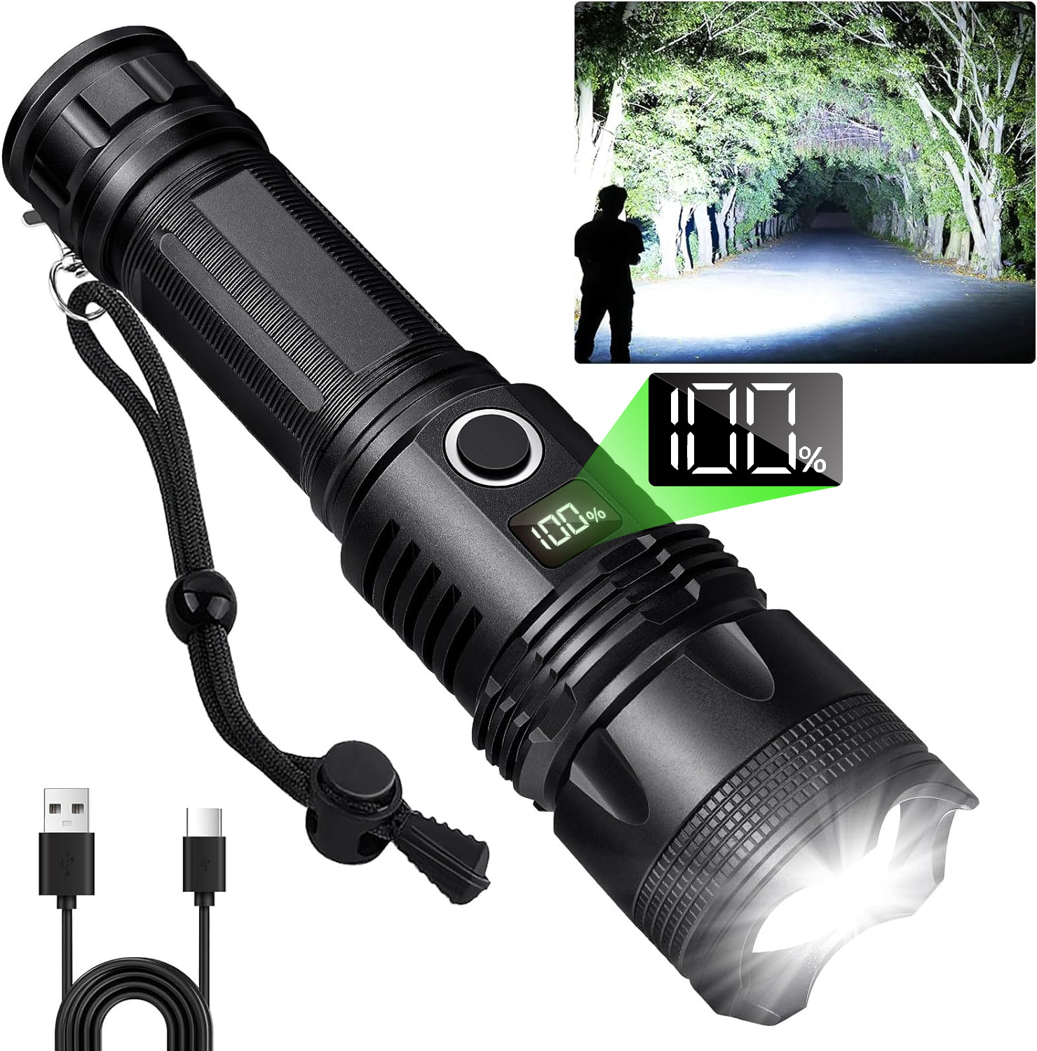 Ozark Trail 1000 Lumen Rechargeable LED Flashlight with Power Bank and ...