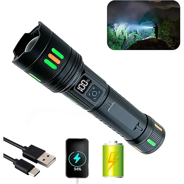Flashlights Rechargeable High Lumens, Super Bright Flashlight ...