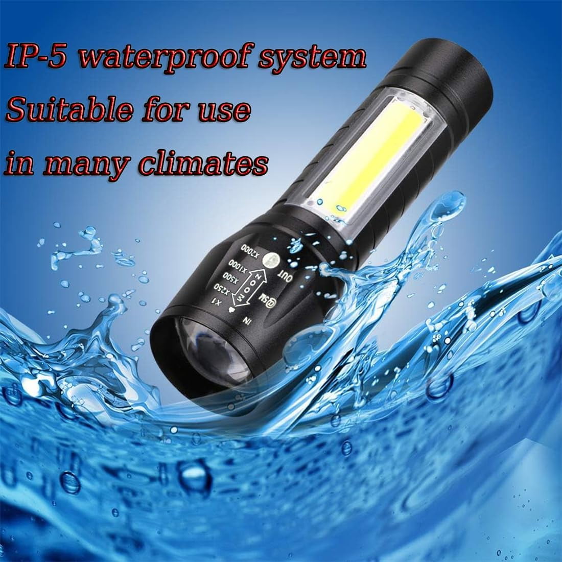 Flashlights, Rechargeable LED-Small Flashlights, Portable Waterproof ...
