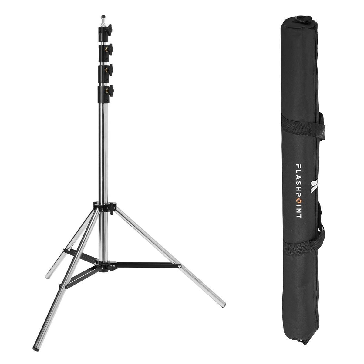 Flashpoint Pro Air-Cushioned Heavy-Duty Light Stand (Chrome, 9.5 ...