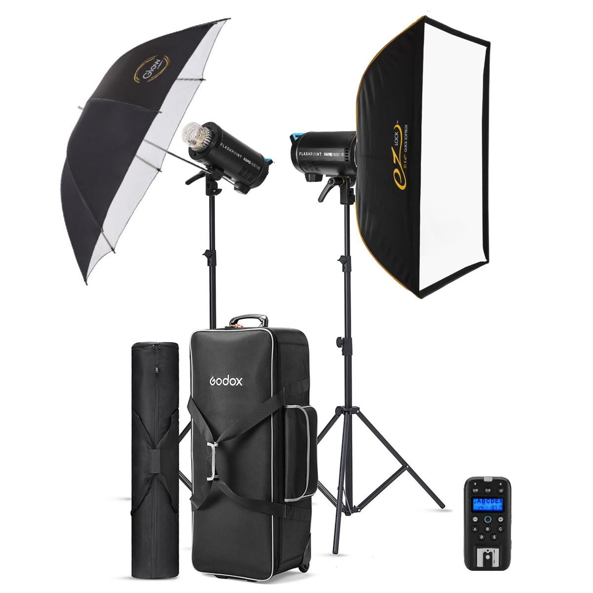 Flashpoint Rapid 400 II HSS R2 Studio Flash Monolight (2-Light Kit ...