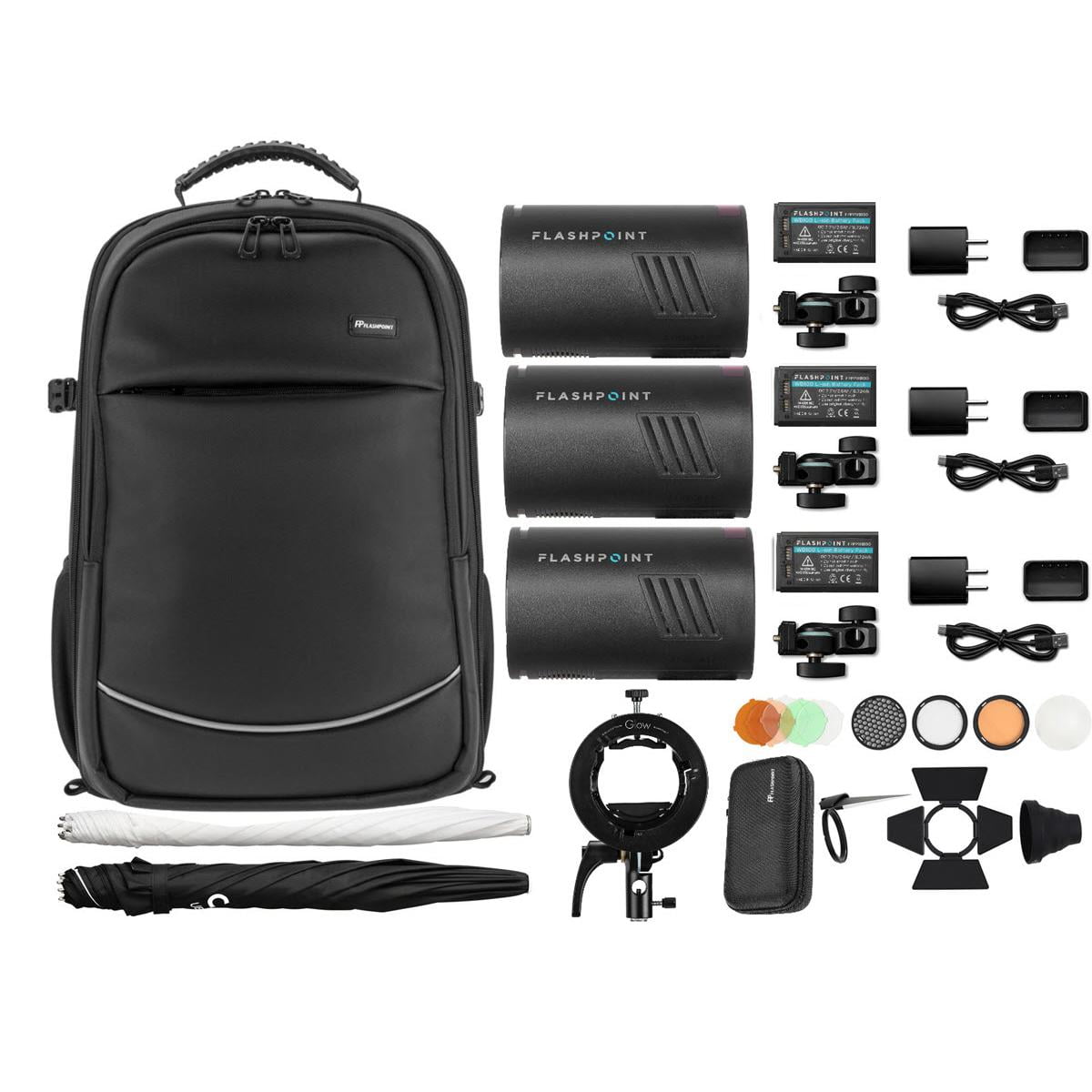 Flashpoint Flashpoint XPLOR 100 Pro Pocket Flash R2 TTL 3-Light Kit ...