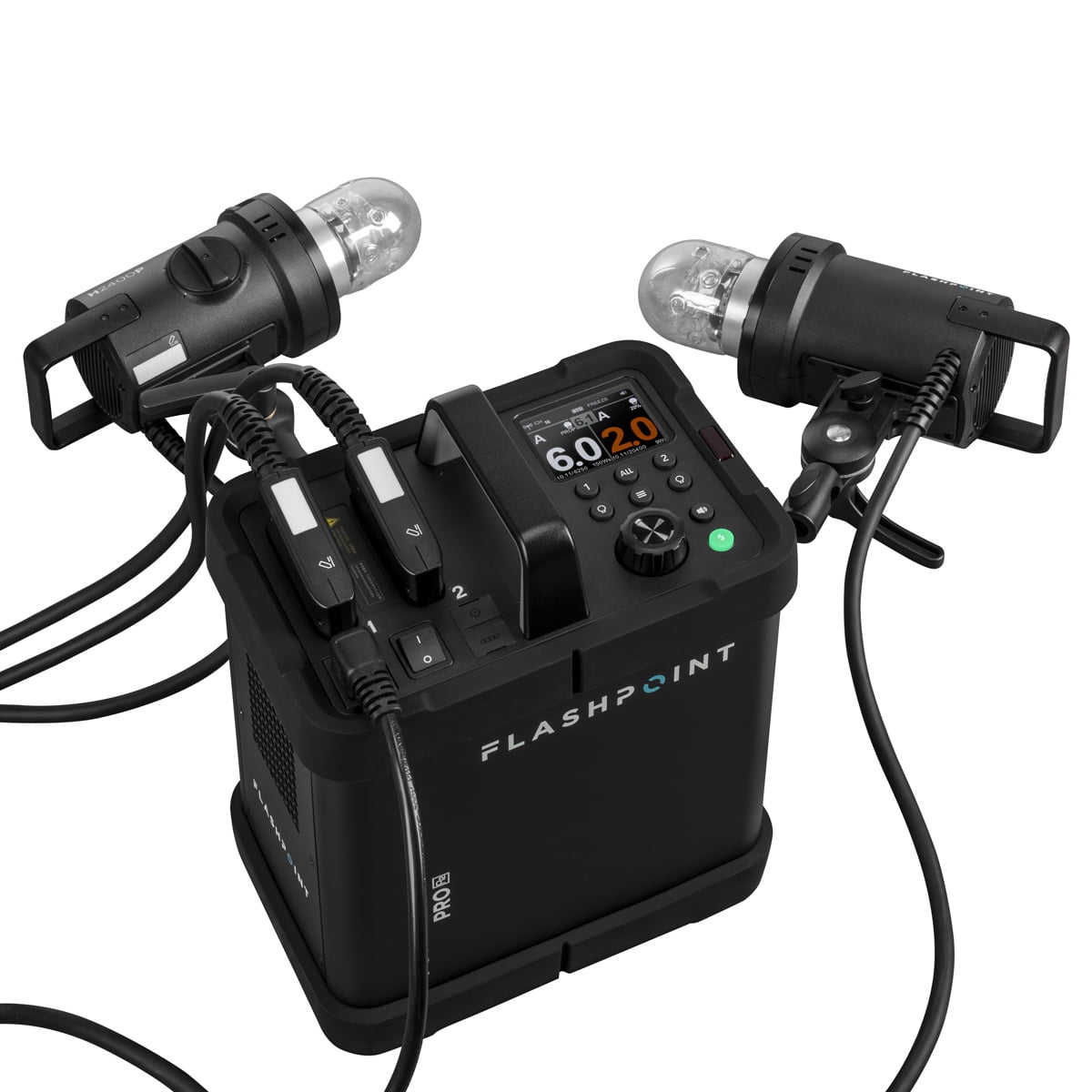 Flashpoint XPLOR Power 2400 Pro R2 Power Pack Kit With Two H2400P Flash ...