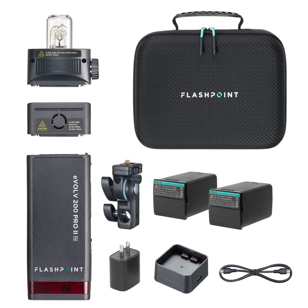 Flashpoint eVOLV 200 Pro II TTL Pocket Flash Kit With Extra Battery ...